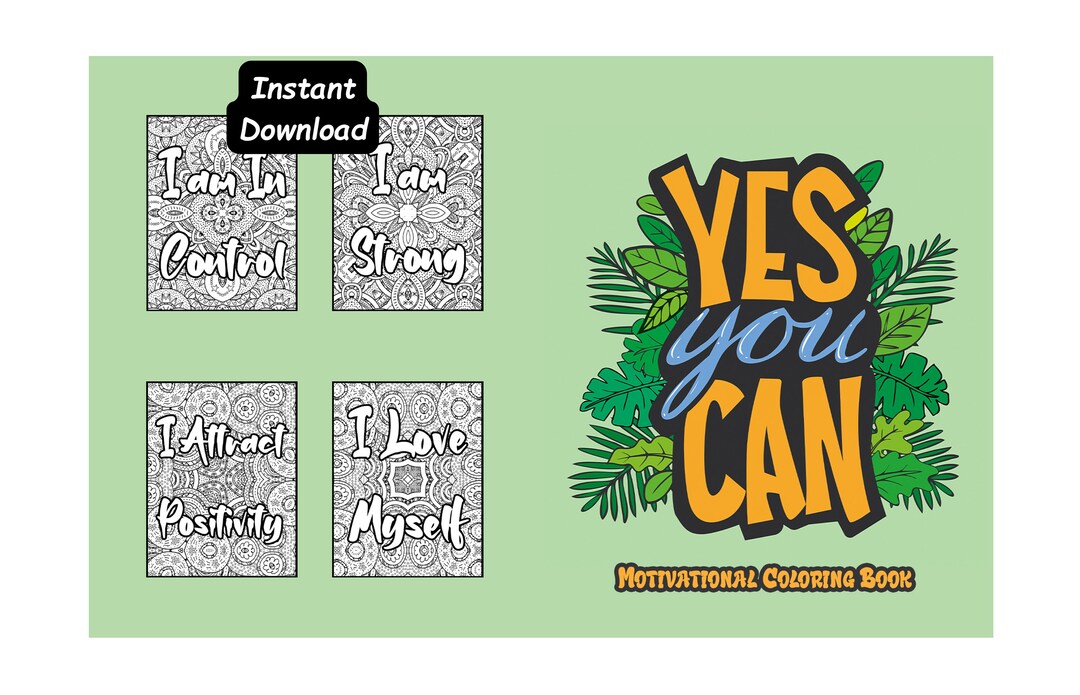 Yes You Can Motivational Coloring Book for Stress Relief and Relaxation ...