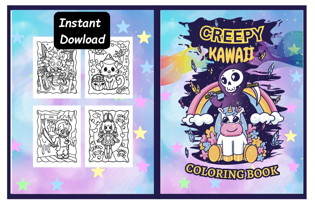 Creepy Kawaii: A Pastel Goth Coloring Book for Adults, With Spooky ...