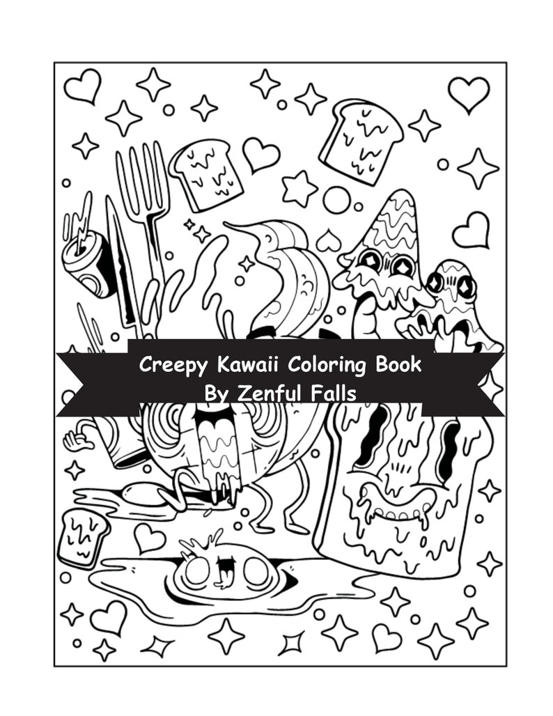 Creepy Kawaii: A Pastel Goth Coloring Book for Adults, With Spooky ...