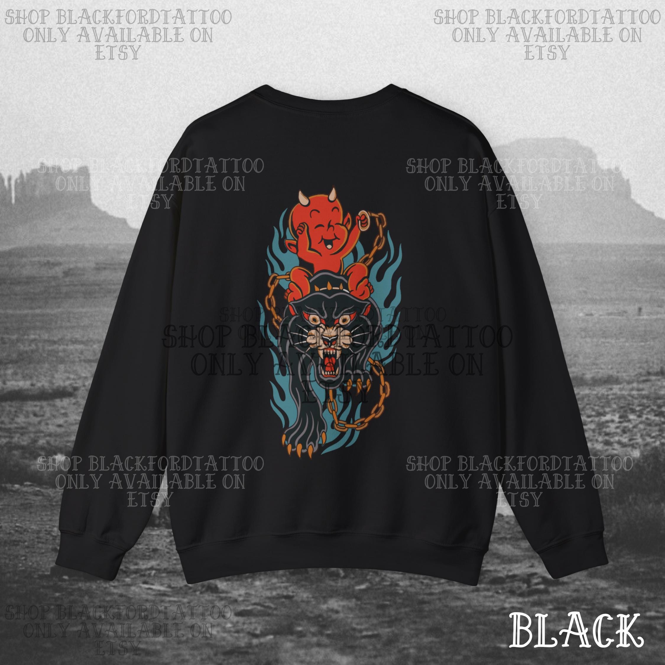 Little Devil Traditional Tattoo Sweatshirt Alt Grunge Streetwear Gothic ...