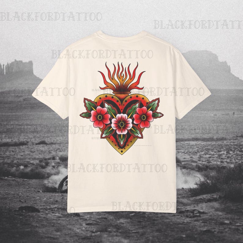 Sacred Heart Tattoo Flash Shirt Alt Grunge Streetwear Gothic Clothing ...