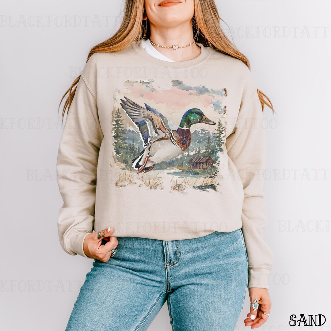Mallard Bird Sweatshirt Vintage Duck Hunting Gifts Goose Sweatshirt Top ...