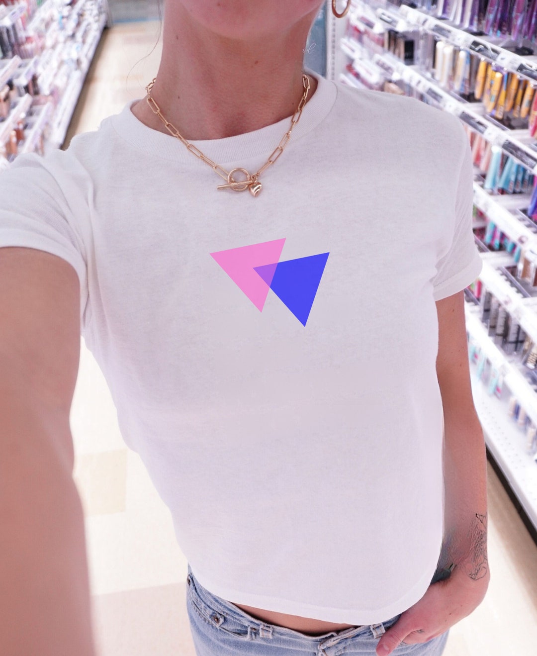 Bisexual Pride Shirt Y2k Baby Tee Subtle Pride Festival Tshirt Gift ...