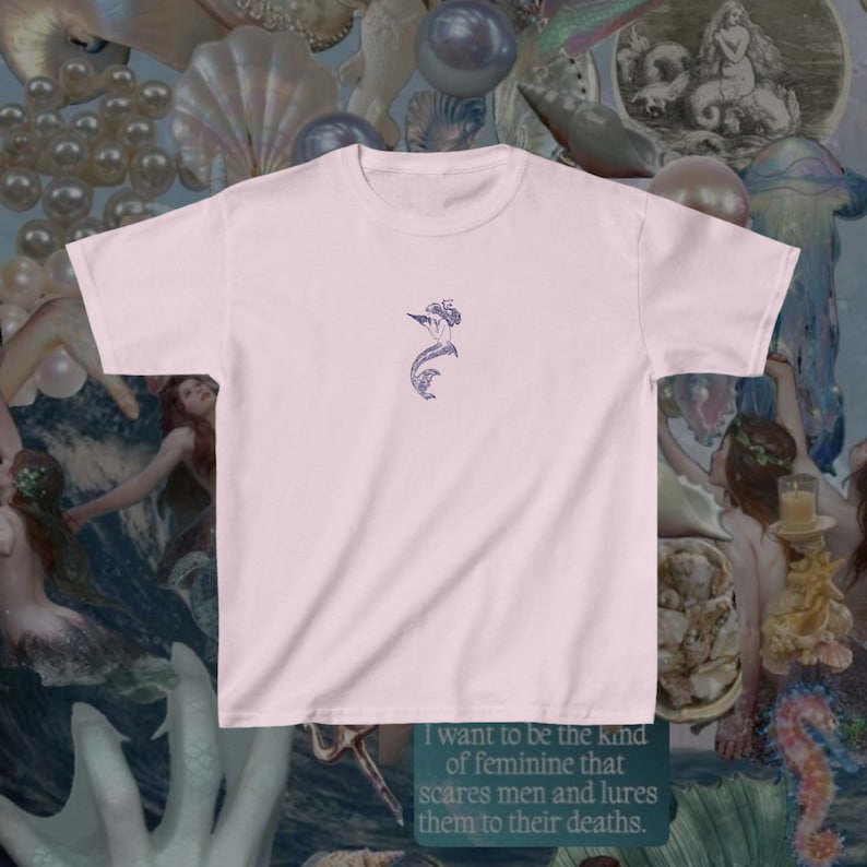 Mermaidcore Clothing Sirencore Shirt Ocean Inspired Style Y2k Baby Tee ...