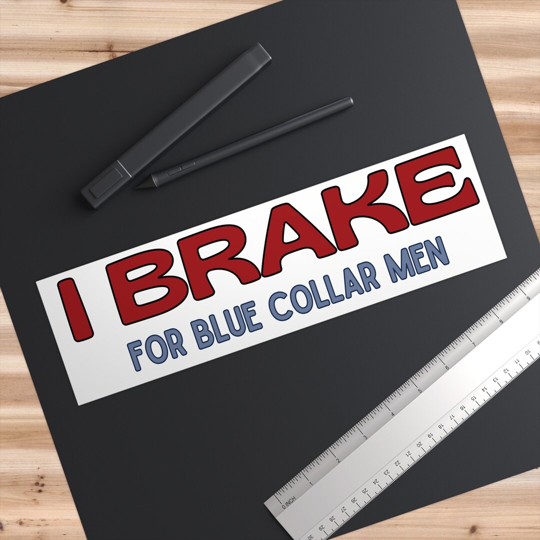 Punchy Funny Cowgirls Love Blue Collars Bumper Sticker, Country Western ...