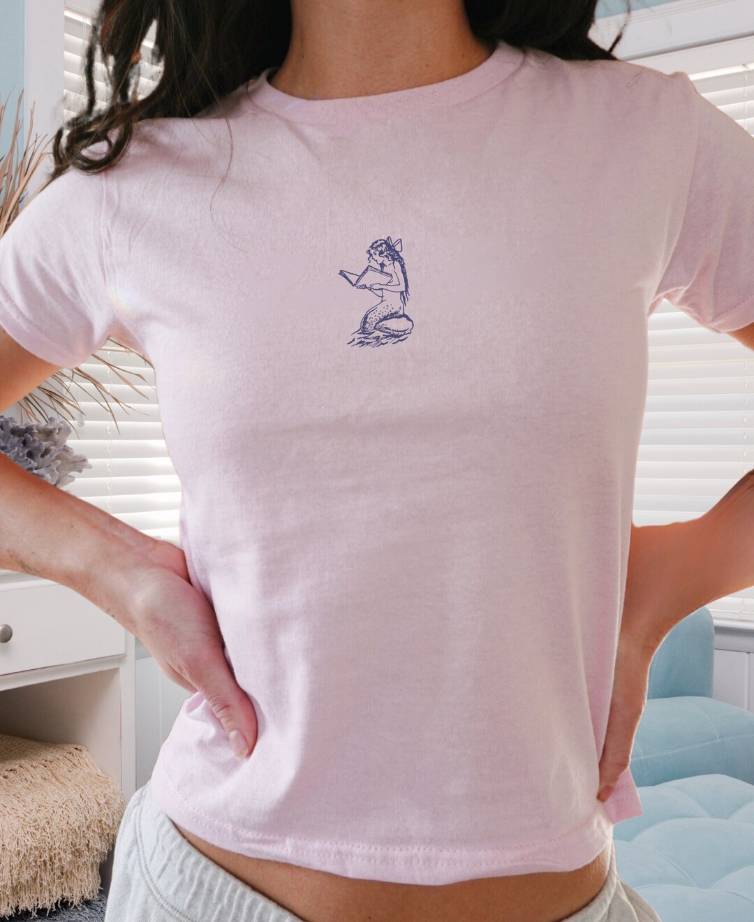 Mermaidcore Clothing Sirencore Shirt Ocean Inspired Style Y2k Baby Tee ...