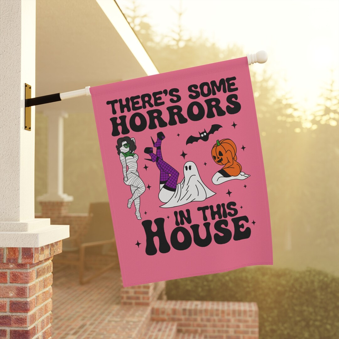 Funny Halloween Garden Home Banner Flag Outdoor Horrors in This House ...