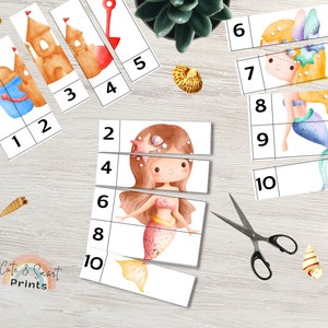 Number Puzzle Summer Games Counting to 20 Homeschool Prints Toddler ...