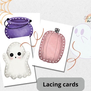 Halloween Lacing Cards, Homeschool Prints, Fine Motor Skills, Toddler ...