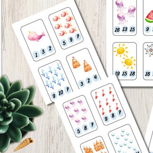 Number Cards Summer Games Counting to 20 Homeschool Prints Toddler Gift ...