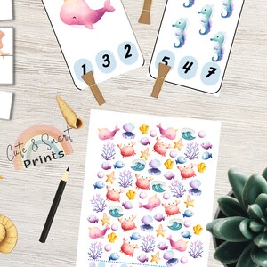 Number Cards Summer Games Counting to 20 Homeschool Prints Toddler Gift ...