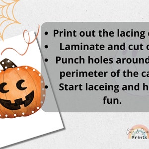Halloween Lacing Cards, Homeschool Prints, Fine Motor Skills, Toddler ...