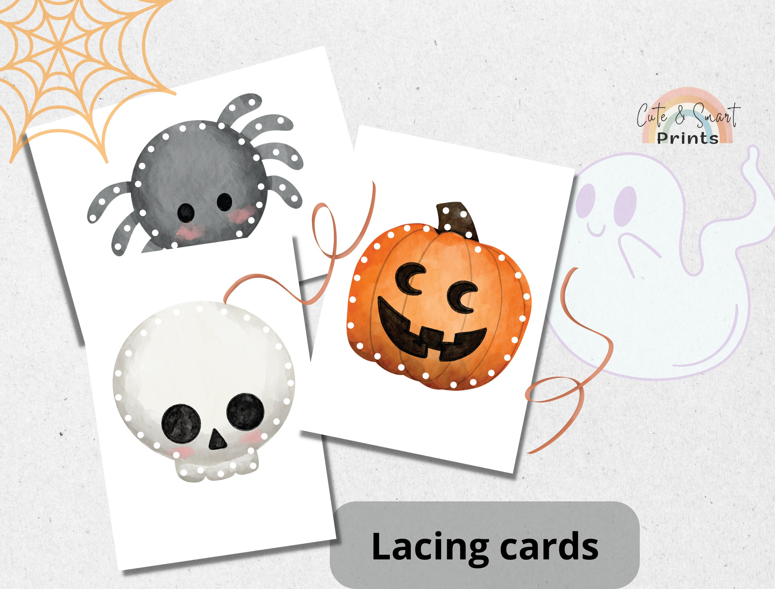 Halloween Lacing Cards Homeschool Prints Fine Motor Skills - Etsy