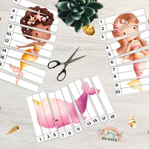 Number Puzzle Summer Games Counting to 20 Homeschool Prints Toddler ...