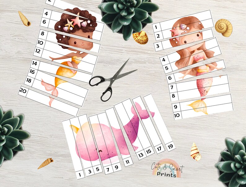 Number Puzzle Summer Games Counting to 20 Homeschool Prints Toddler ...