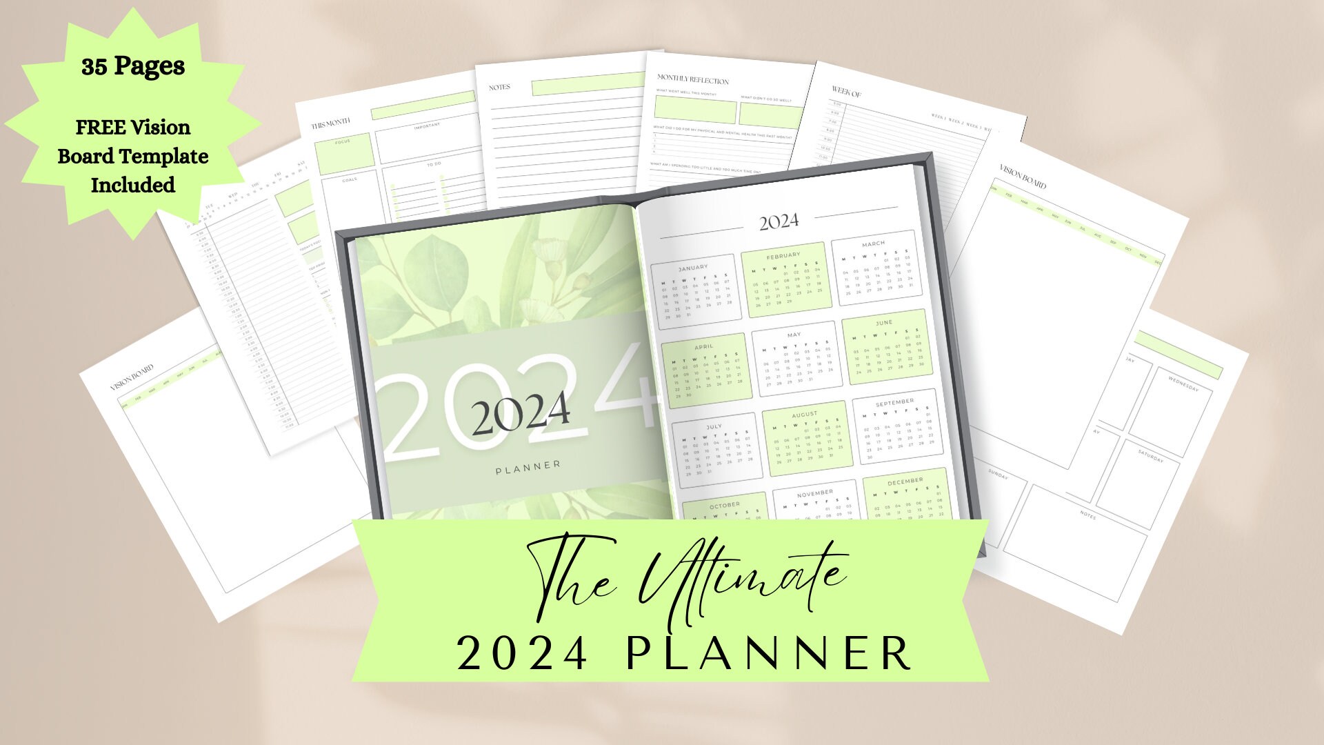 Digital Planner, 2024 Planner, Vision Board, Goodnotes Planner ...