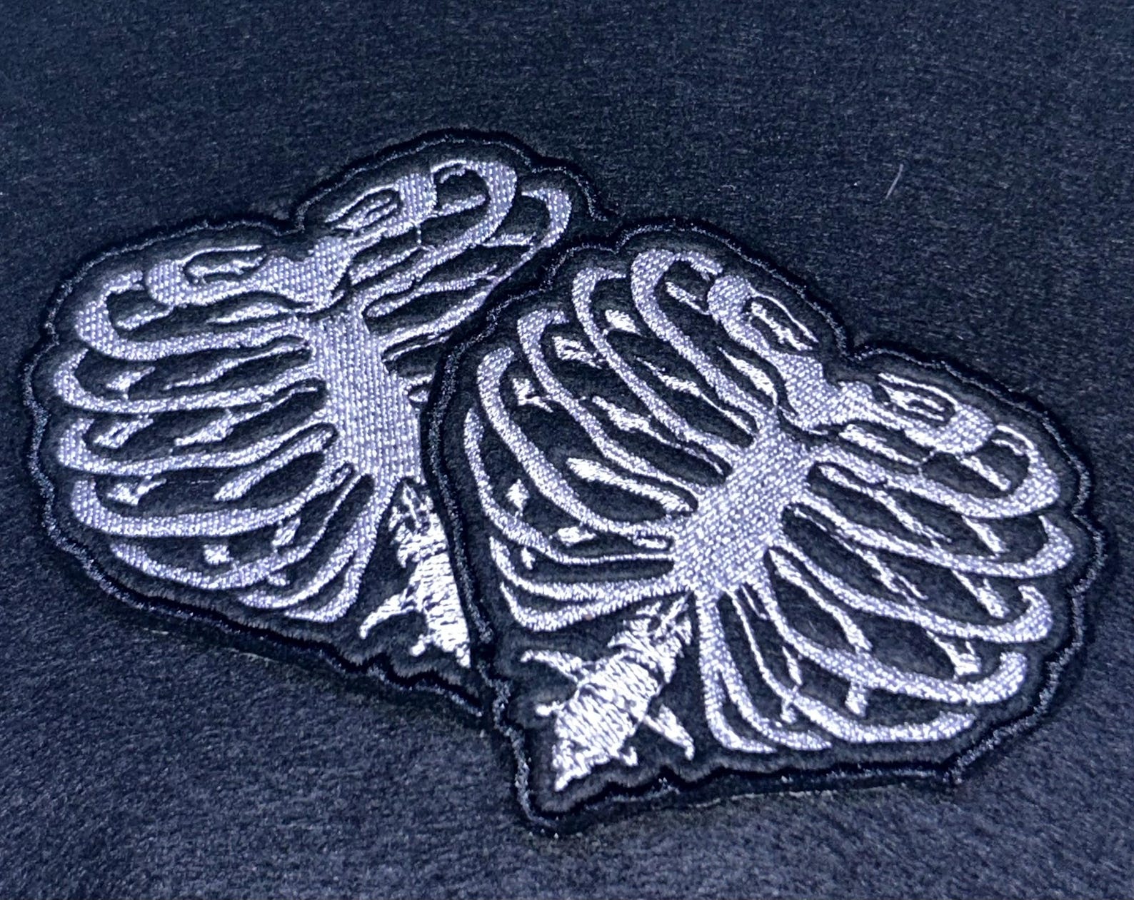 Skeleton Heart Patch, Ribcage Heart Embroidered Patch, Anatomy Heart Patch, High Quality ...