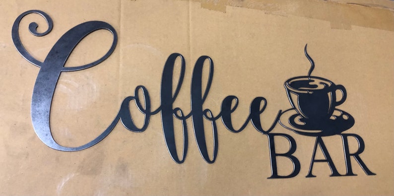 Coffee Bar Sign - DXF - SVG - Digital Download - CNC Plasma Waterjet ...