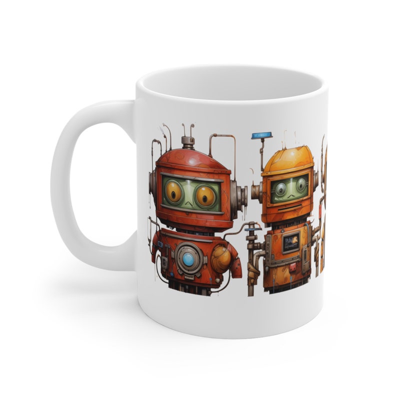 Serious Fun Robots Smile-inducing Ceramic Mug 11oz - Etsy
