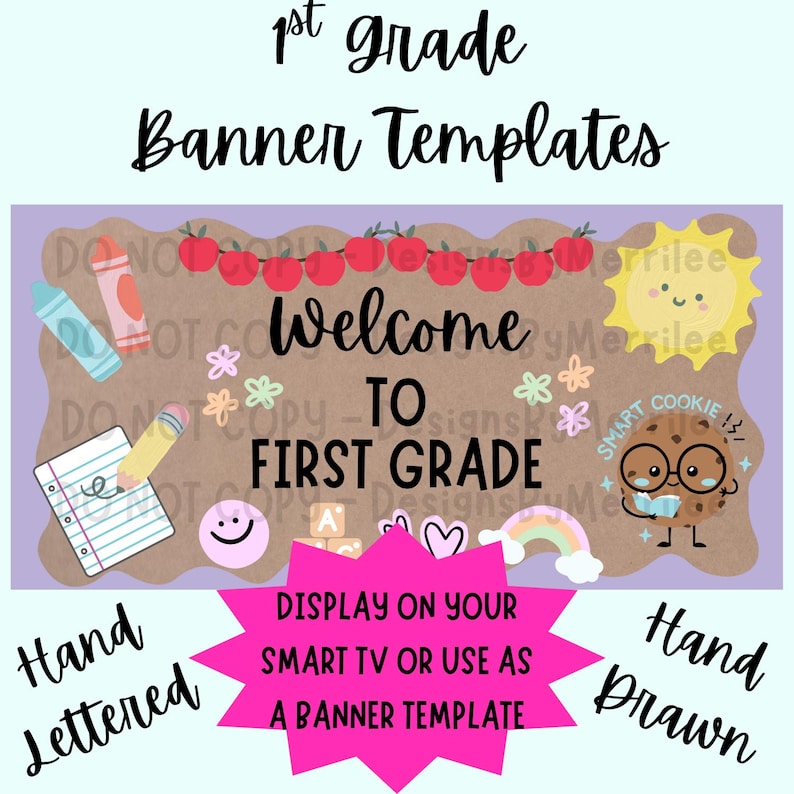PNG- Welcome to 1st Grade | TEMPLATE | Digital Download | Smart TV ...
