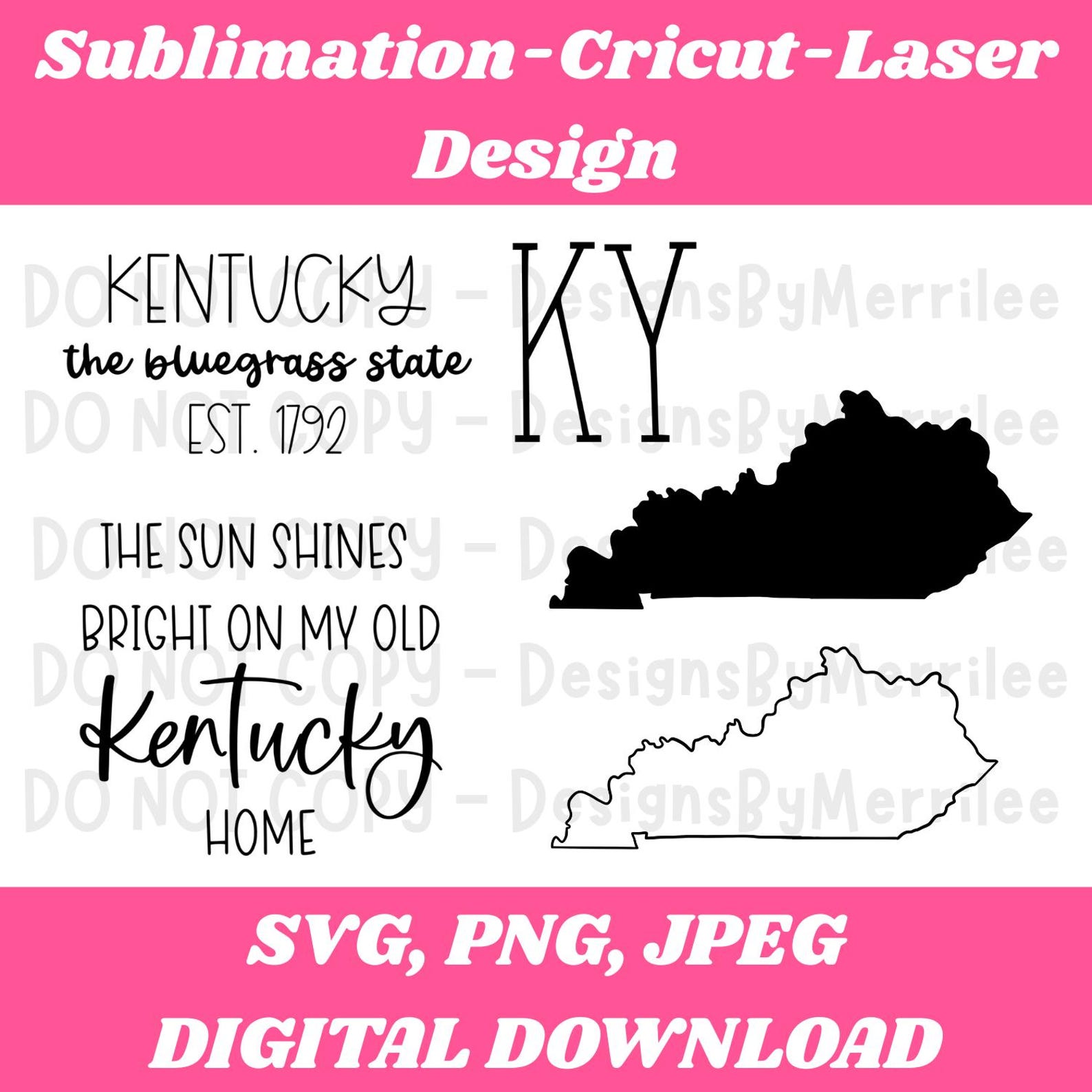 Kentucky Design Bundle: SVG PNG JPEG Files (digital Download) - Etsy