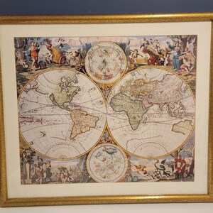 Embark on a Timeless Journey With This Vintage Old World Map Framed ...