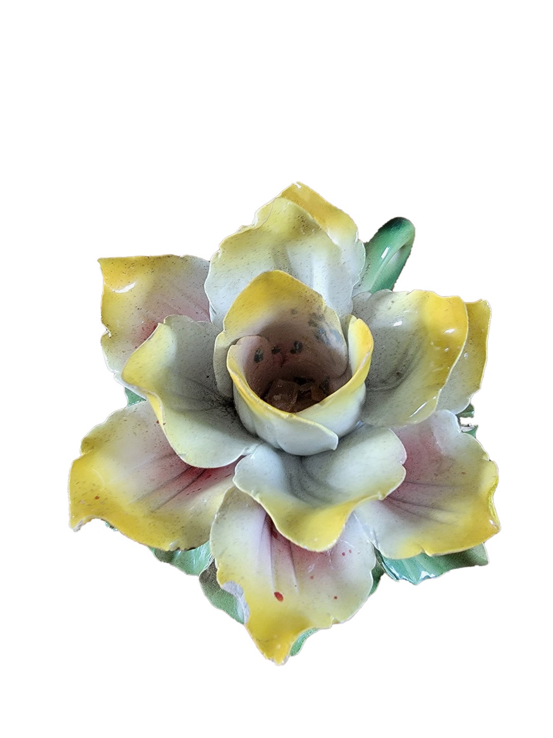 Vintage Italian Capodimonte Porcelain Yellow Rose - A Touch of Sunshine ...