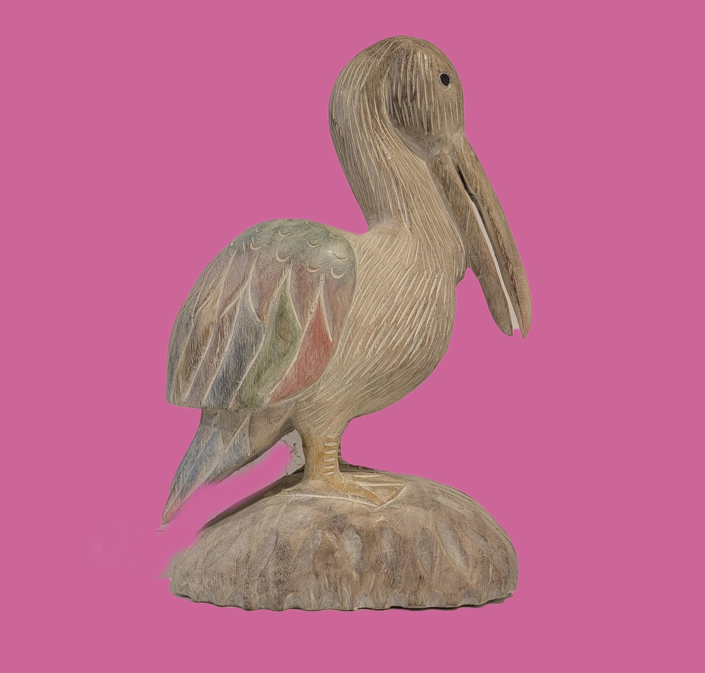 Vintage Hand Carved Wood Pelican Statue Circa Mid to Late 1900s - 15 ...