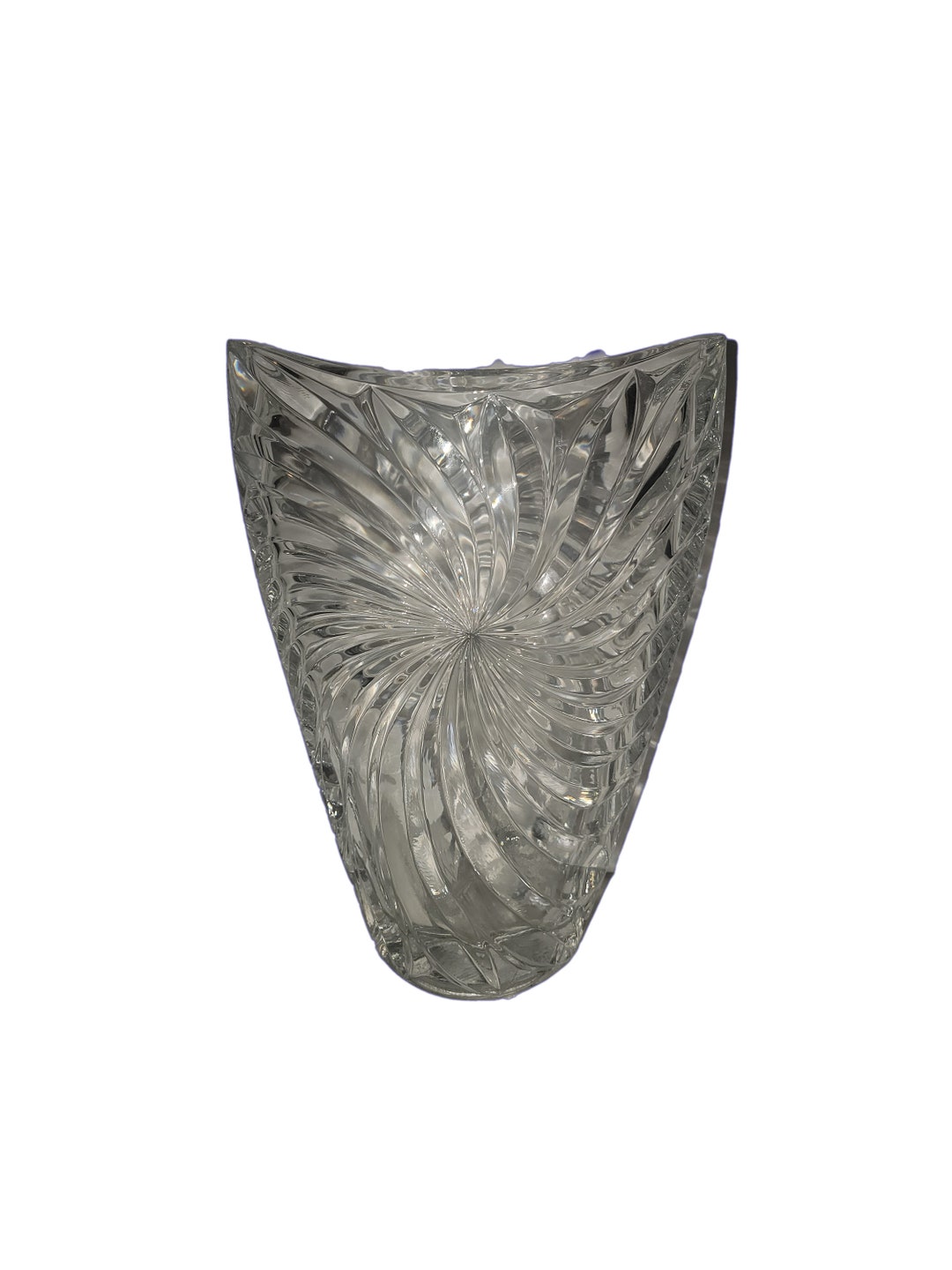 Vintage Japanese Crystal Pinwheel Vase by Studio Nova (circa Late 1900s ...