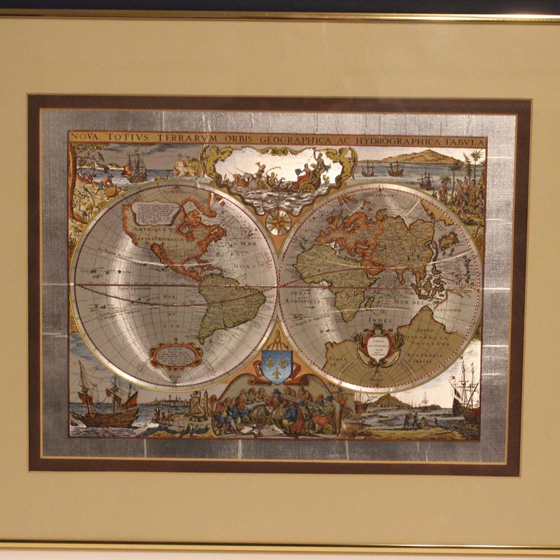 Gold Foil World Map - Etsy