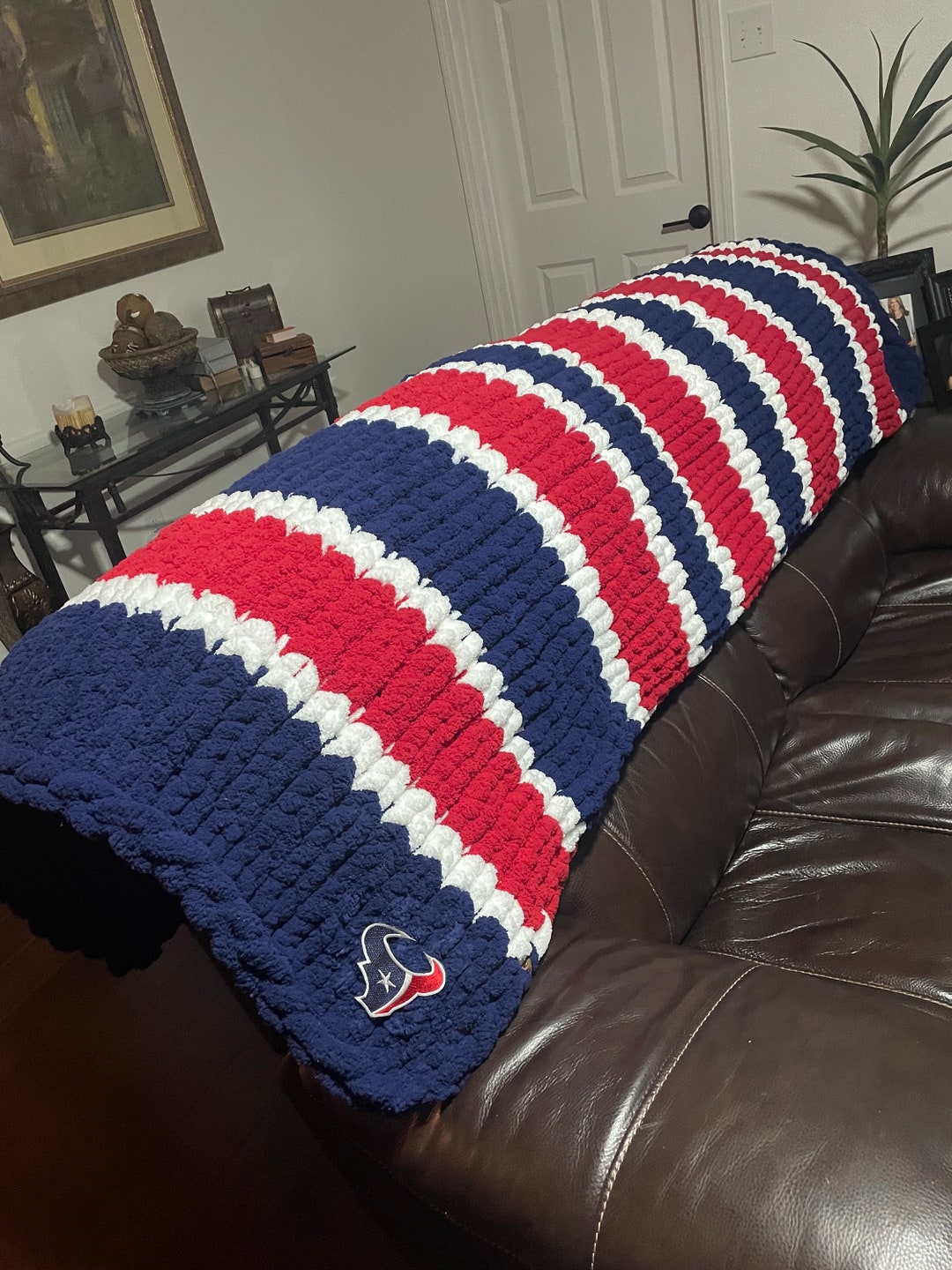 Houston Texans Chunky Knit Throw: NFL Team Logo Blanket - Etsy