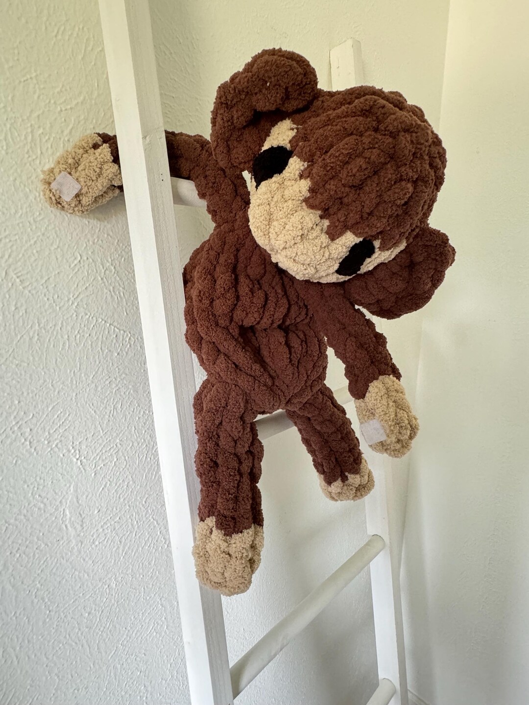 Chunky Knit Monkey Plushie: Handmade Chenille Stuffed Animal - Etsy