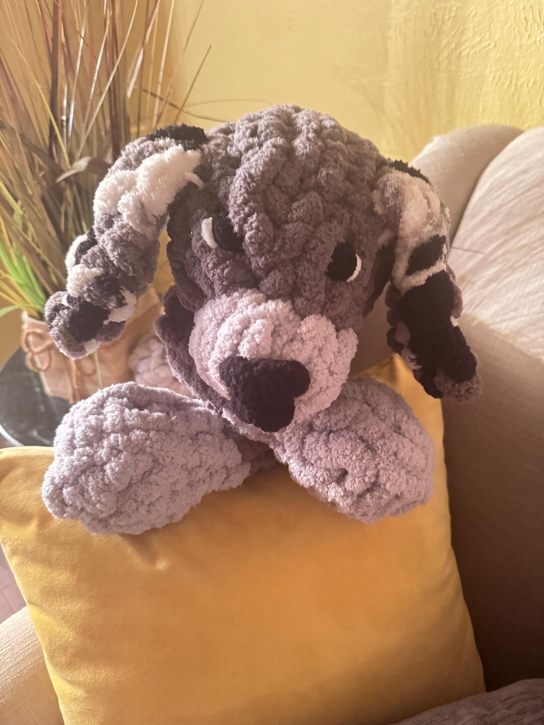 Puppy Plushie,chunky Knit Handmade Stuffie, Soft Stuffed Animal, Puppy ...