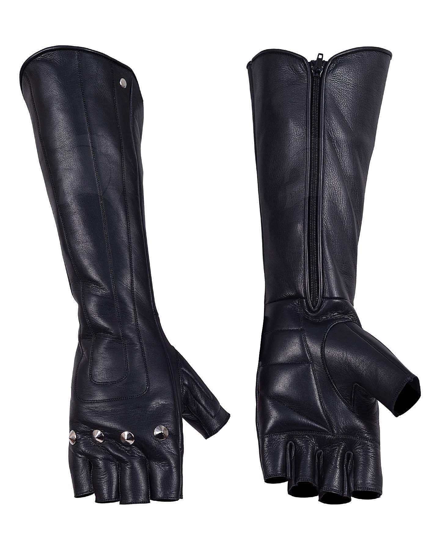 FULL PAIR Medieval Ranger Apocalyose Gothic Leather Gloves Assassin ...