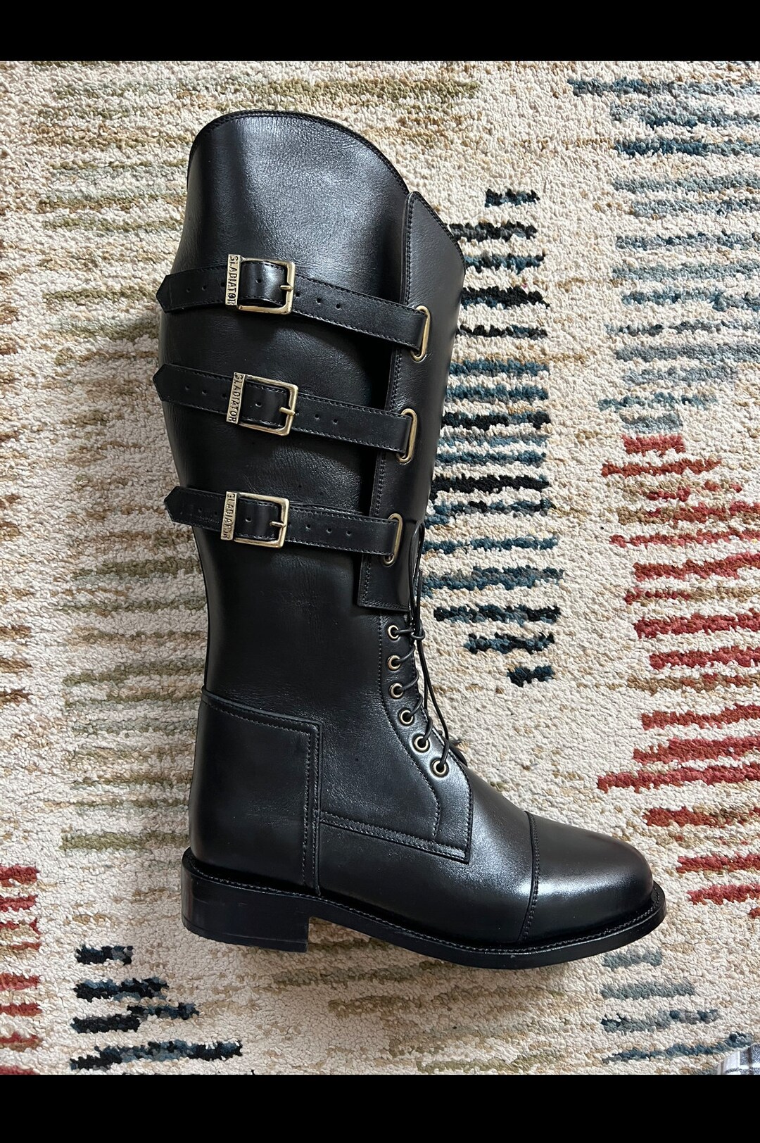 US WW2 1940s Buckle Lace Motorcycle Equestrian Field Boots Mens 10.5 ...