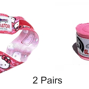 MMA Hand Wraps Boxing Pink Kitty 180"( 4.5m) and 255" (645 Cm) and Kids ...