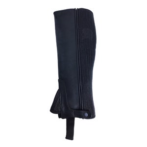Half Chaps Black Stretch Gussett Panels Full Grain Leather - Etsy