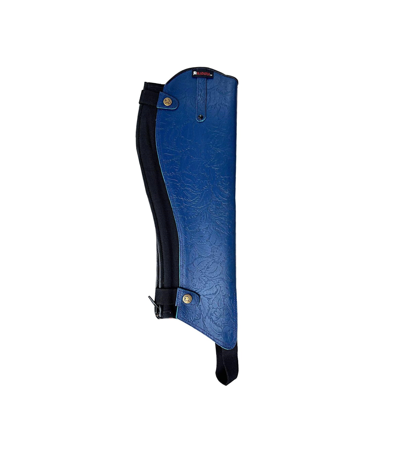 Half Chaps BLUE Stretch Gusset Panels Leather - Etsy