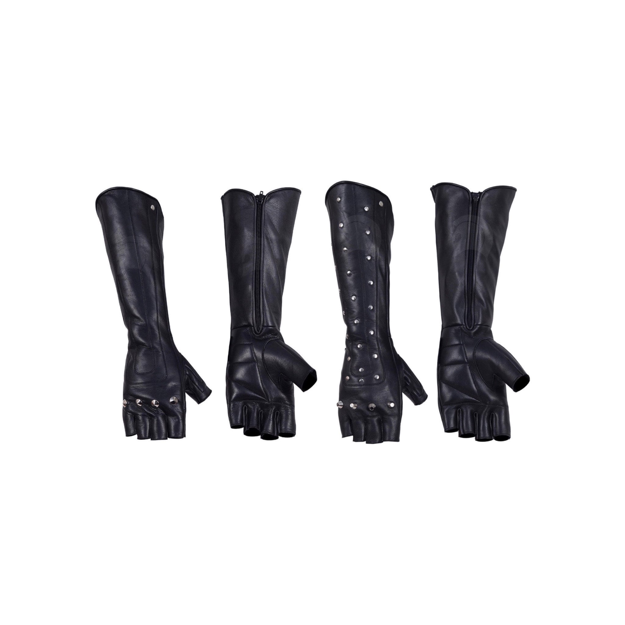 FULL PAIR Medieval Ranger Apocalyose Gothic Leather Gloves Assassin ...