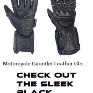 Motorcycle Gauntlet Leather Gloves Stainless Steel Men's Touchscreen ...