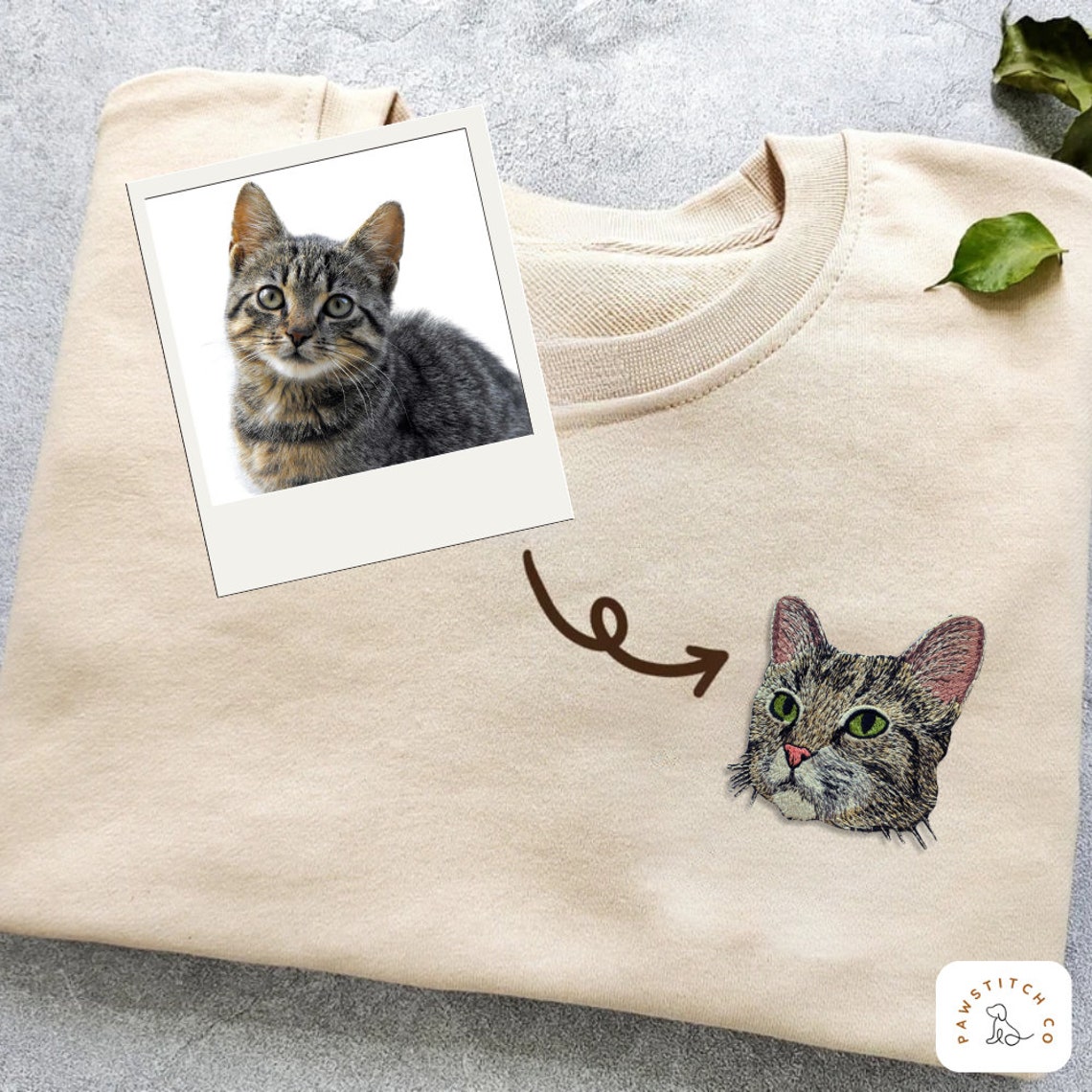 Custom Embroidered Pet Portrait Sweatshirt: Dog Mom Gift - Etsy