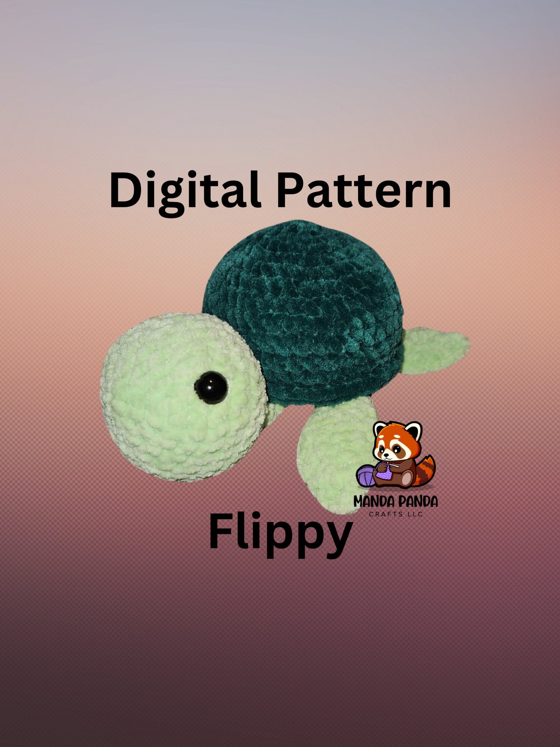 Digital Flippy the Turtle Pattern, No Sew, Crochet Pattern, Amigurumi ...