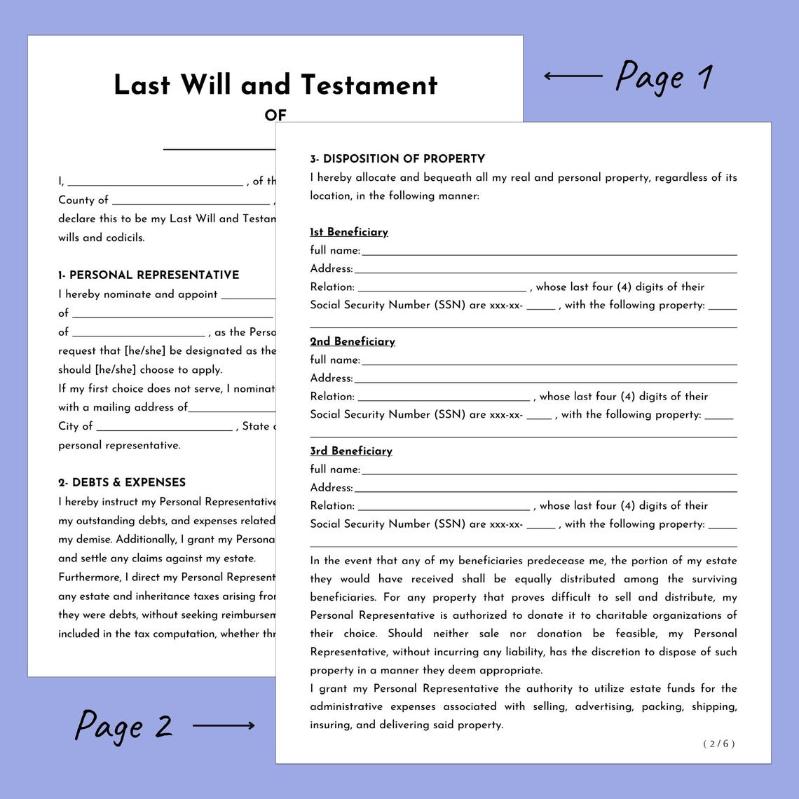 Last Will and Testament. Last Will and Testament Printable. 2026 ...