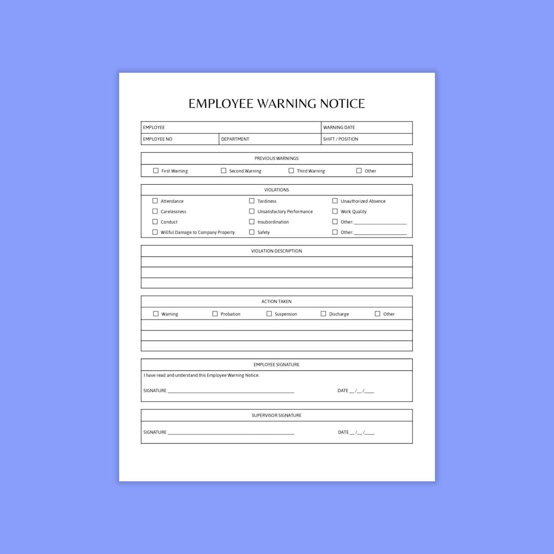 Employee Write Up. Employee Warning Letter Template. Written Warning ...