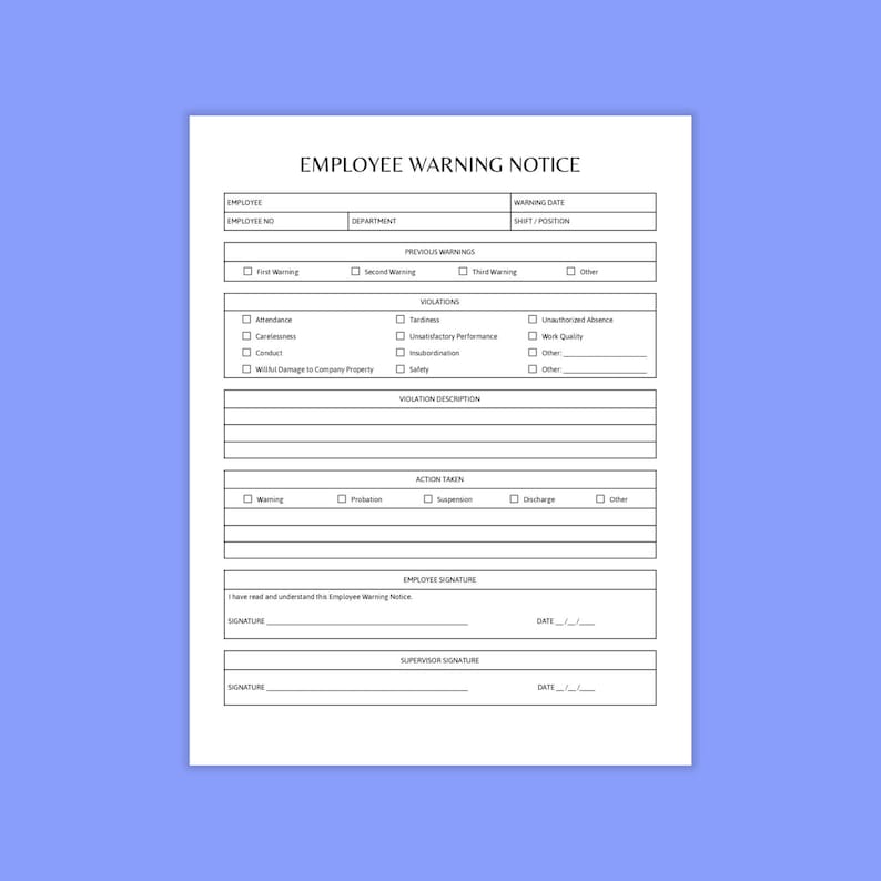 Employee Write Up. Employee Warning Letter Template. Written Warning ...