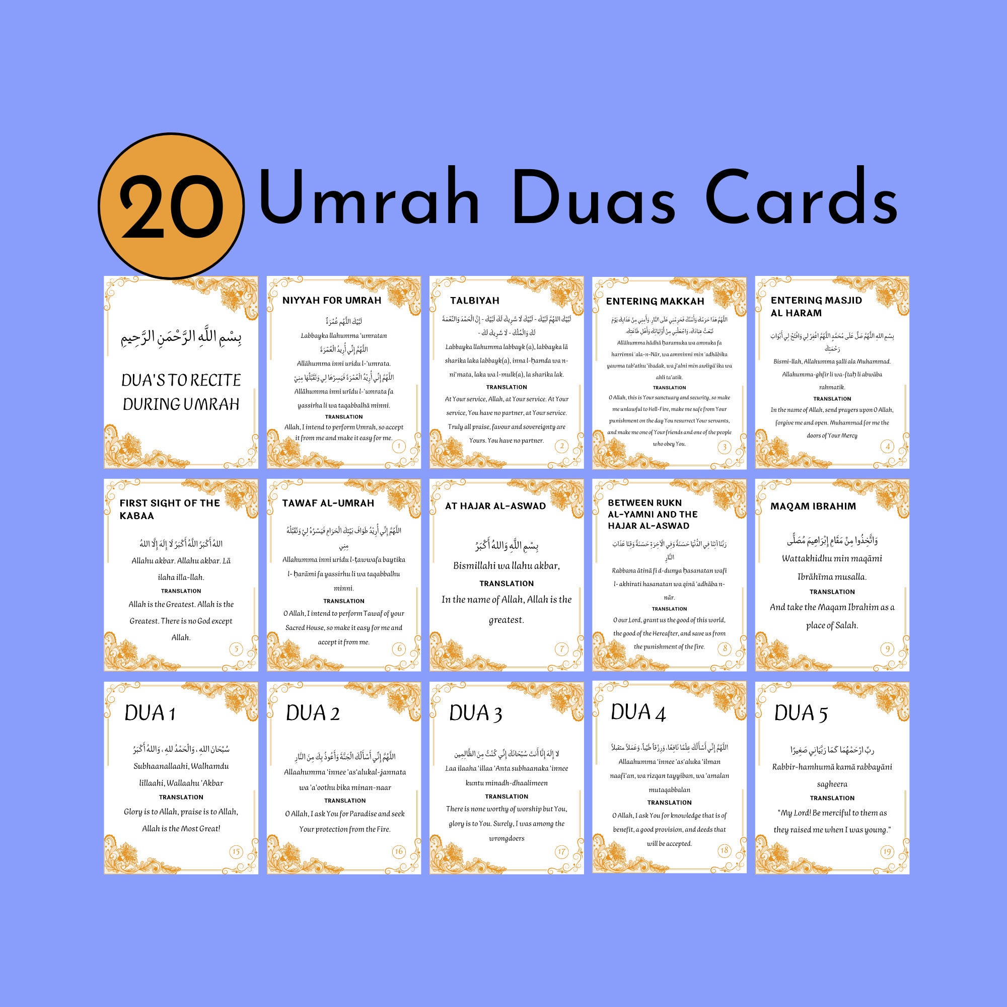 Umrah Duas Printable, English Translation, Dua Cards Printable, Umrah ...