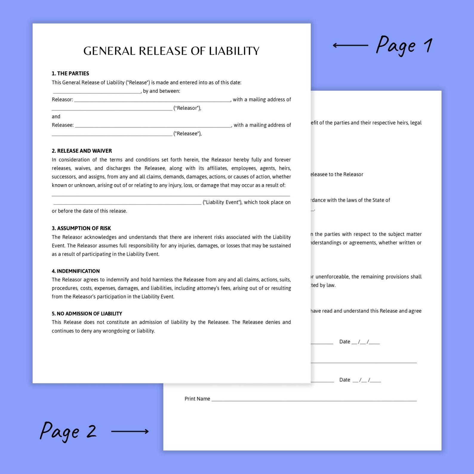 General Release of Liability. General Release of Liability Form ...