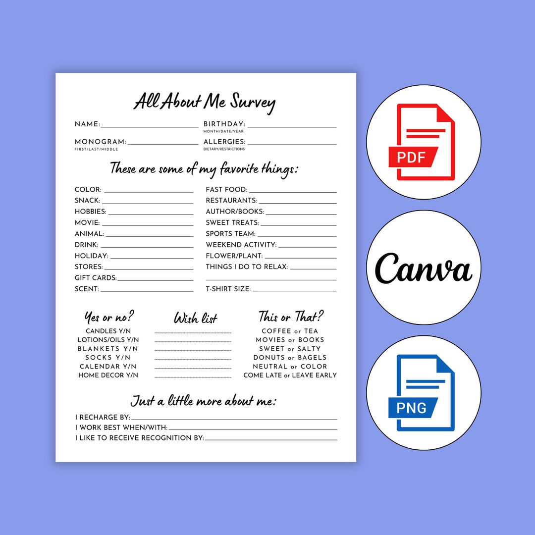 Employee Favorite Things Survey, Coworker Questions Printable, All ...