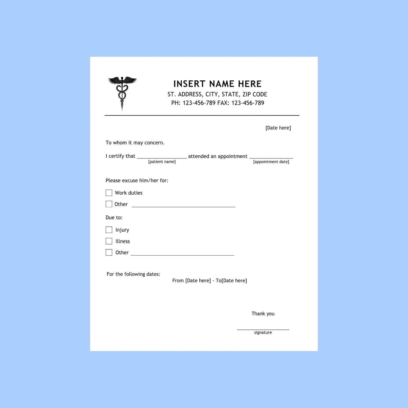 Fillable Doctors Note for Work Doctor Excuse Note Drs Note - Etsy