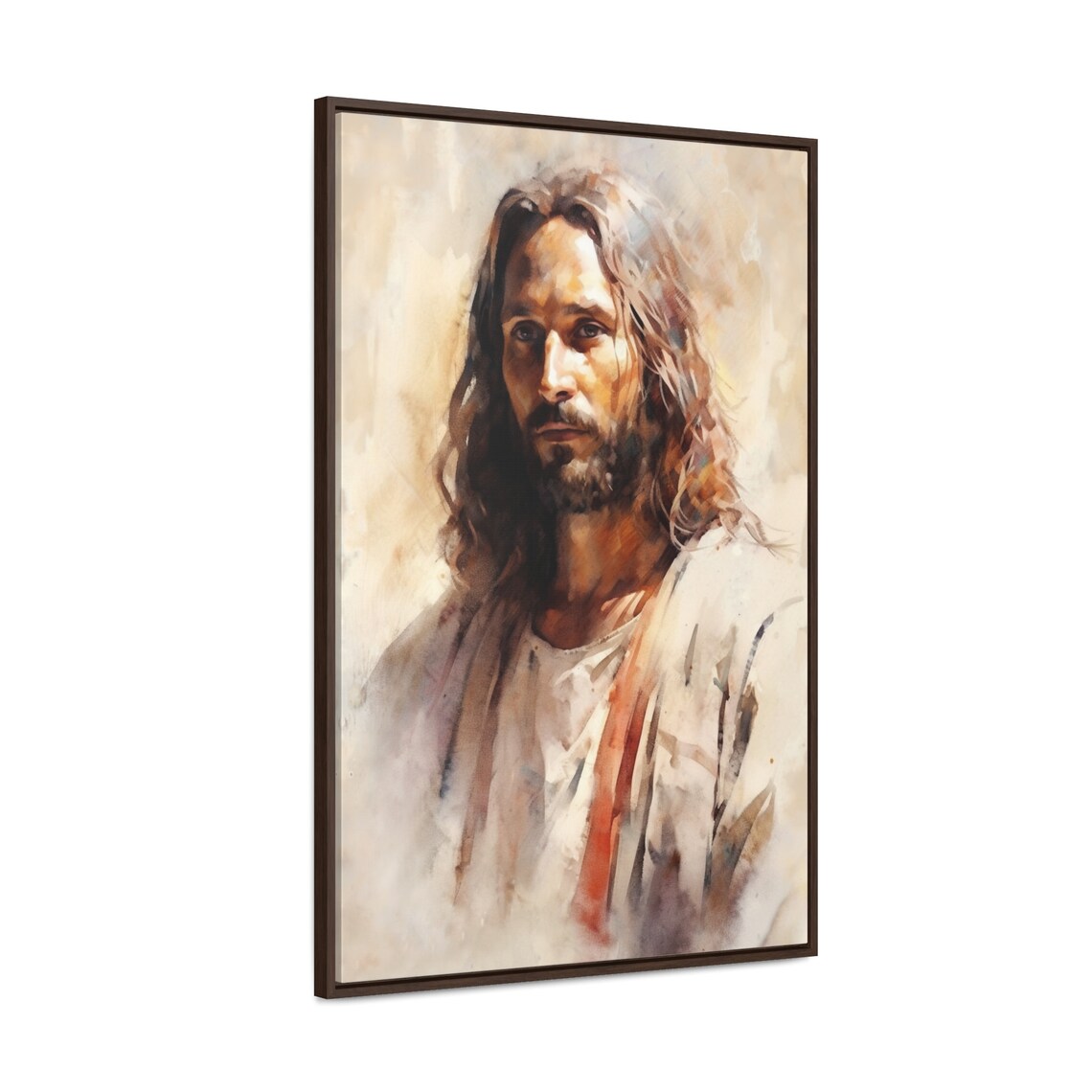 Jesus Christ in Watercolor Christian Art Jesus on Road Savior Entry Decor Living Room Art Large ...